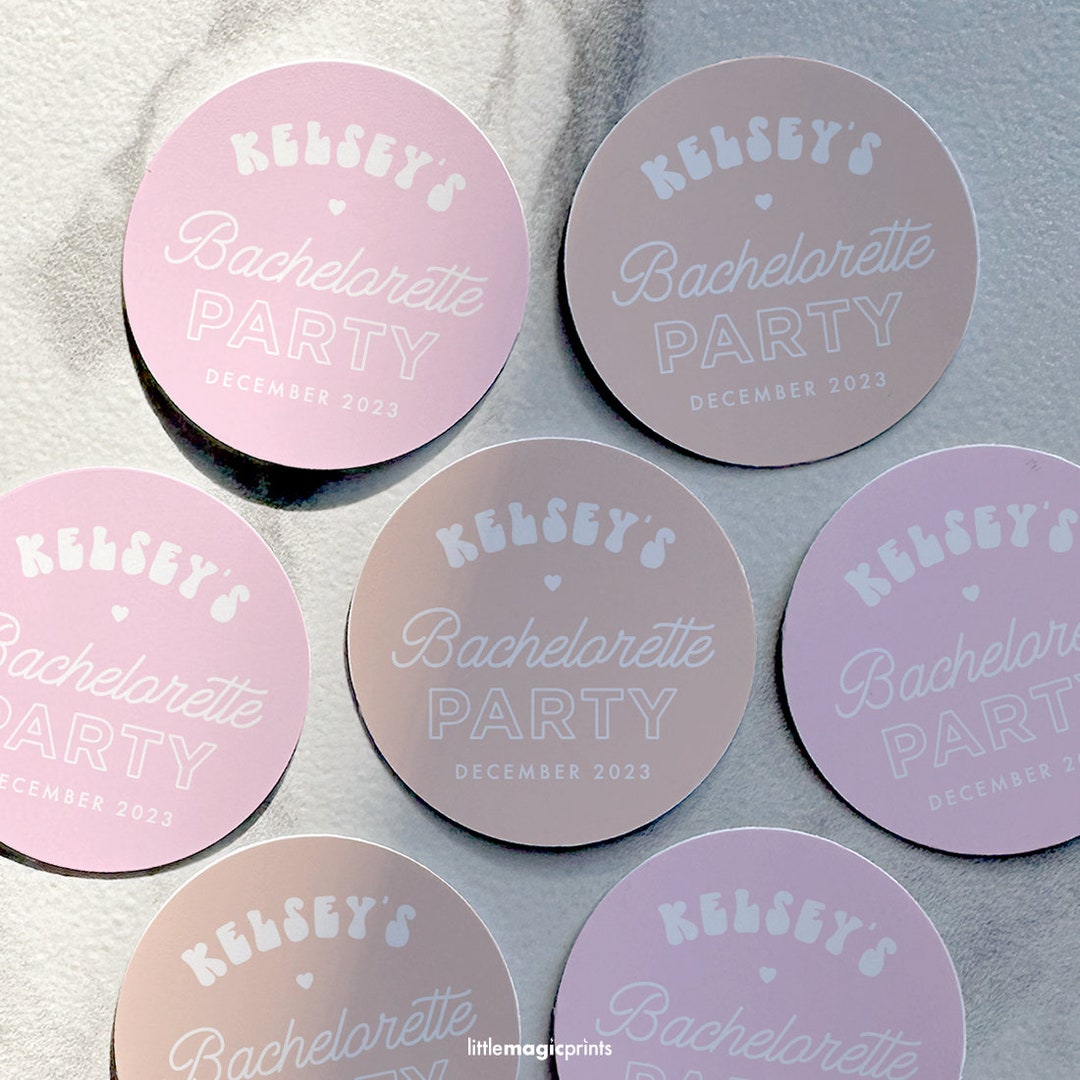 Custom Bachelorette Stickers, Retro Bachelorette Party Favors, Custom ...