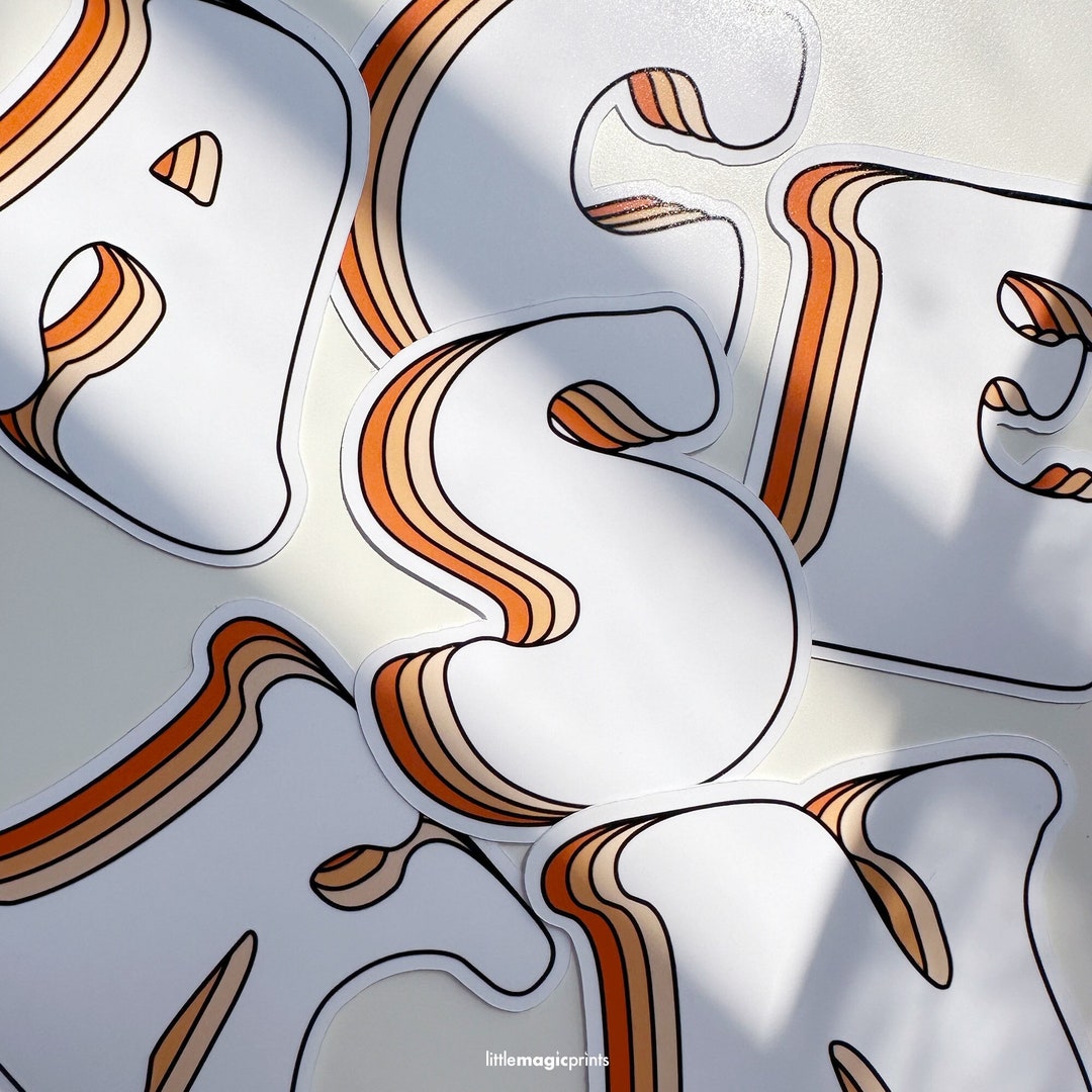 Custom Retro Letter Stickers, Retro Bachelorette Party Name Sticker ...