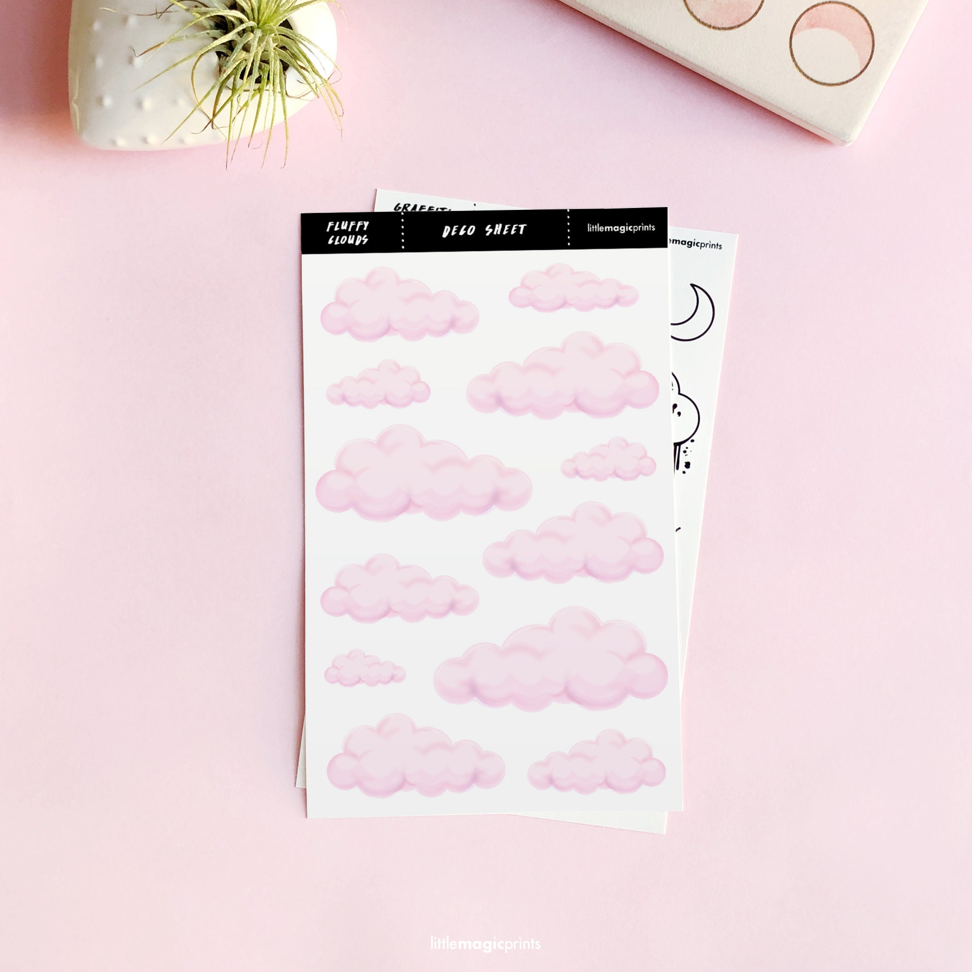 Cloud Planner Stickers Grey Cloud Bulletjournal Stickers - Etsy
