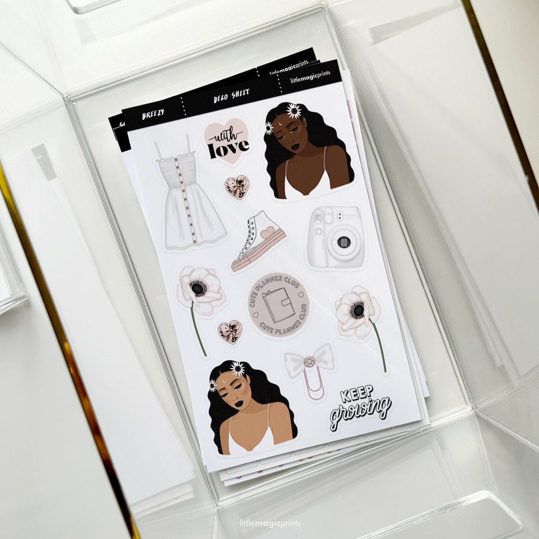 Aesthetic Stickers, Girly Stickers, Decorative Stickers, White Beige ...