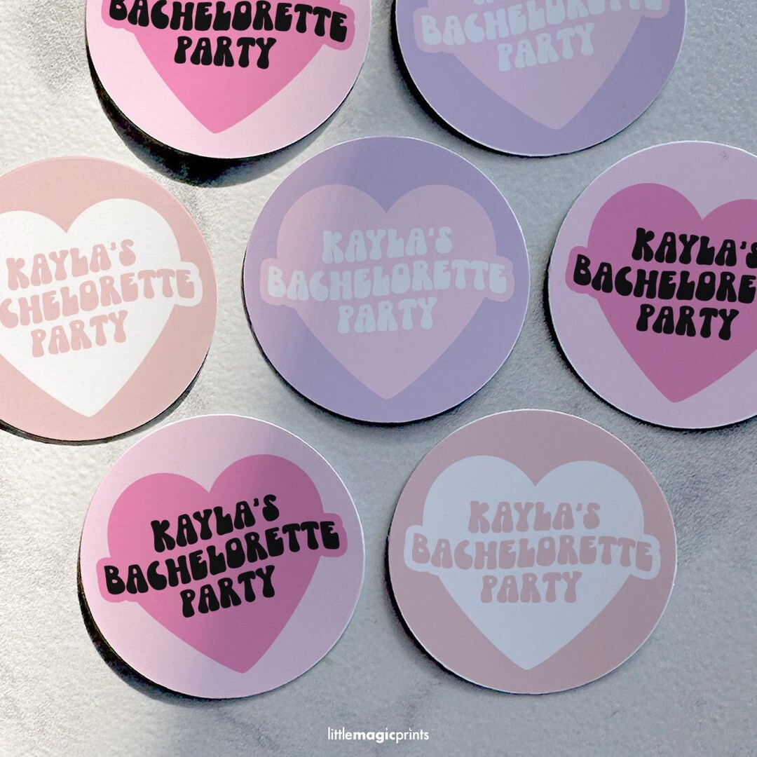 Custom Bachelorette Stickers, Retro Bachelorette Party Favors, Custom ...