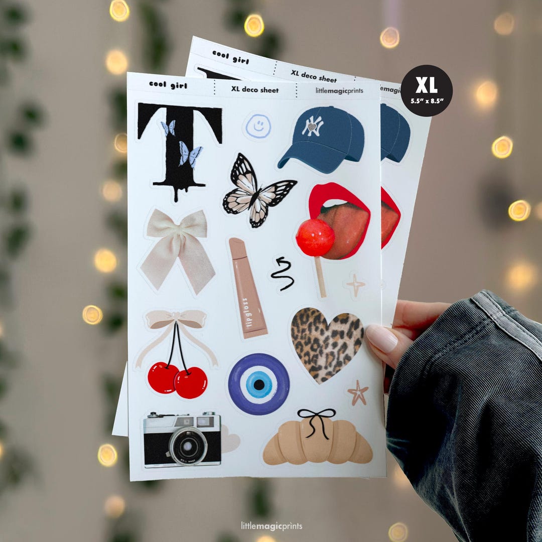 Cute Aesthetic Stickers, Junk Journaling Stickers, Cool Girl Pinterest ...