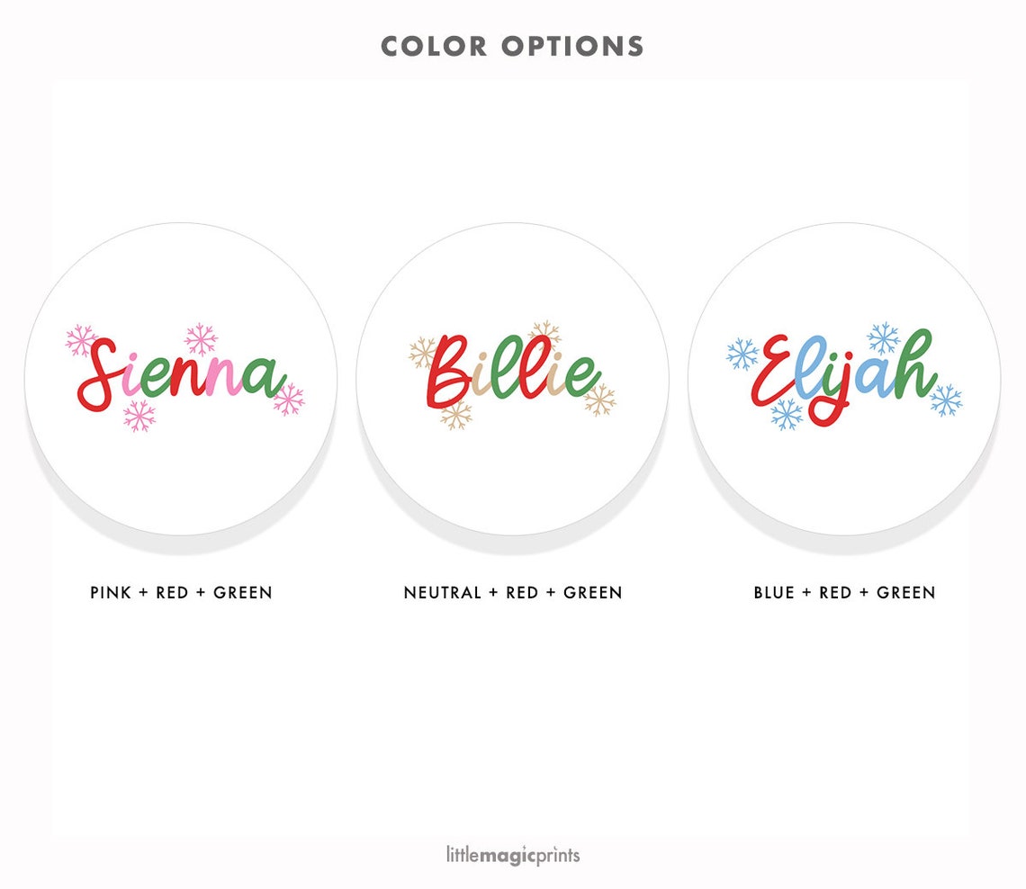 Custom Christmas Name Stickers, Personalized Christmas Gift Tag Labels ...