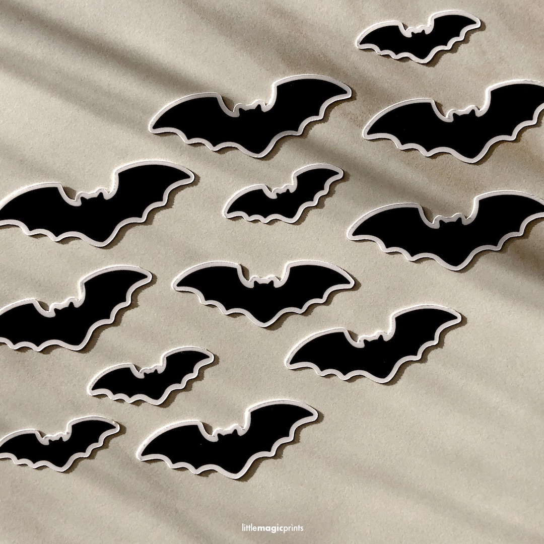 Bats Stickers, Bats Sticker Pack, Set of 12, Aesthetic Sticker Set ...