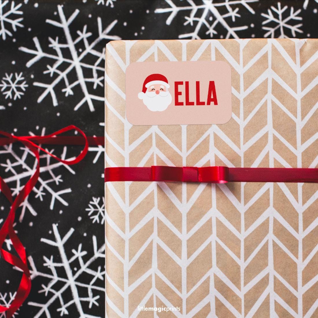 Custom Christmas Name Stickers, Personalized Christmas Gift Tag Labels ...