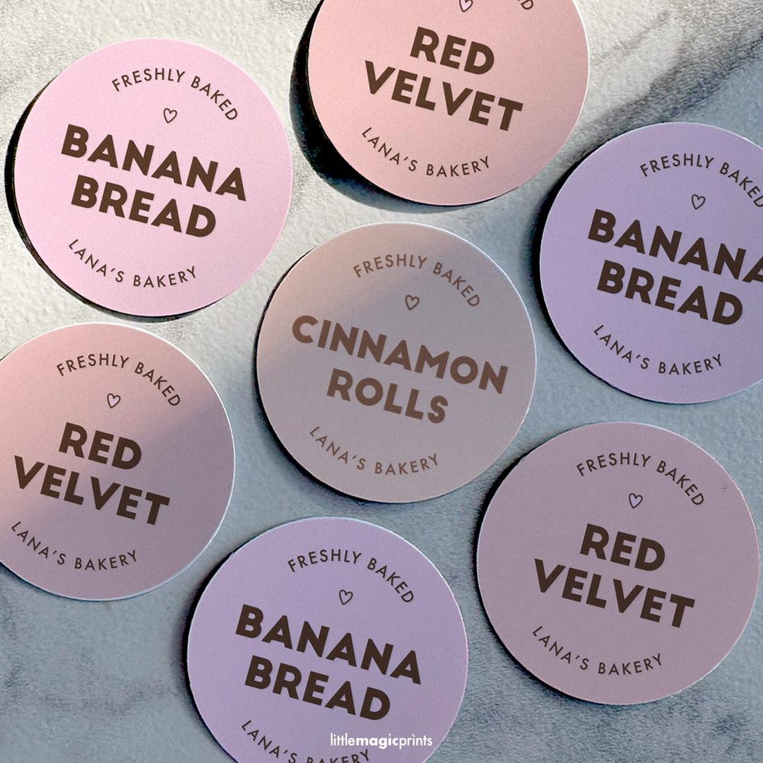 Personalized Baked Goods Sticker Labels | Freshly Baked, Homemade ...