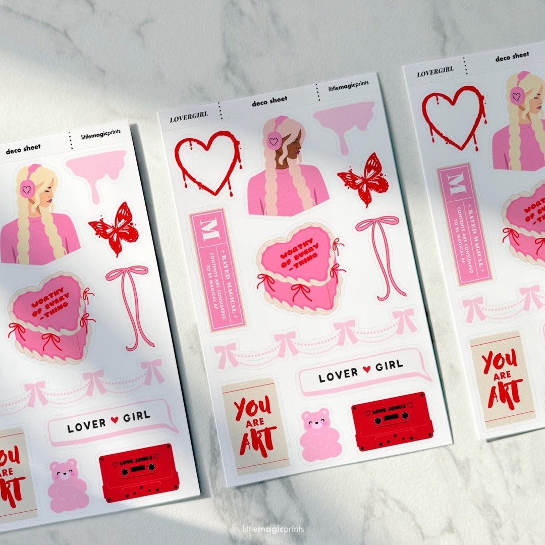 Aesthetic Journaling Stickers, Bow Stickers, Valentines Day Stickers ...