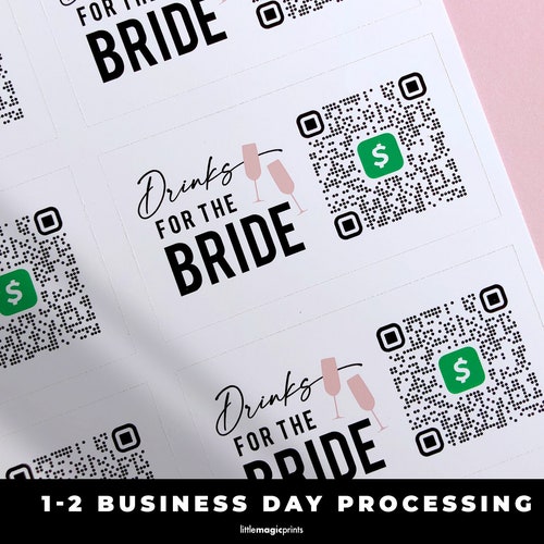 Bachelorette QR Code Stickers Buy the Bride a Drink Venmo Qr - Etsy