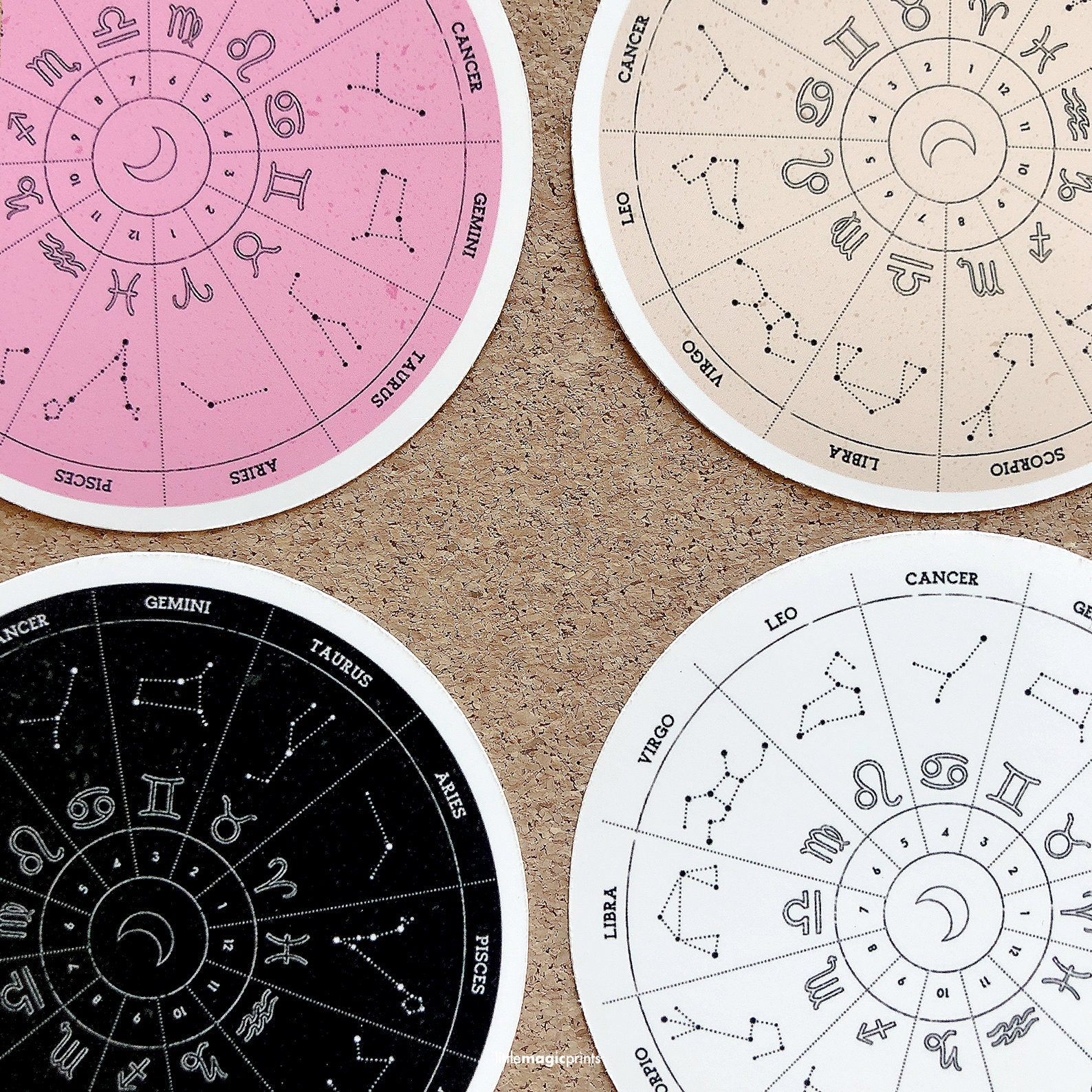 Zodiac Stickers Zodiac Wheel Sticker Constellation Stickers | Etsy