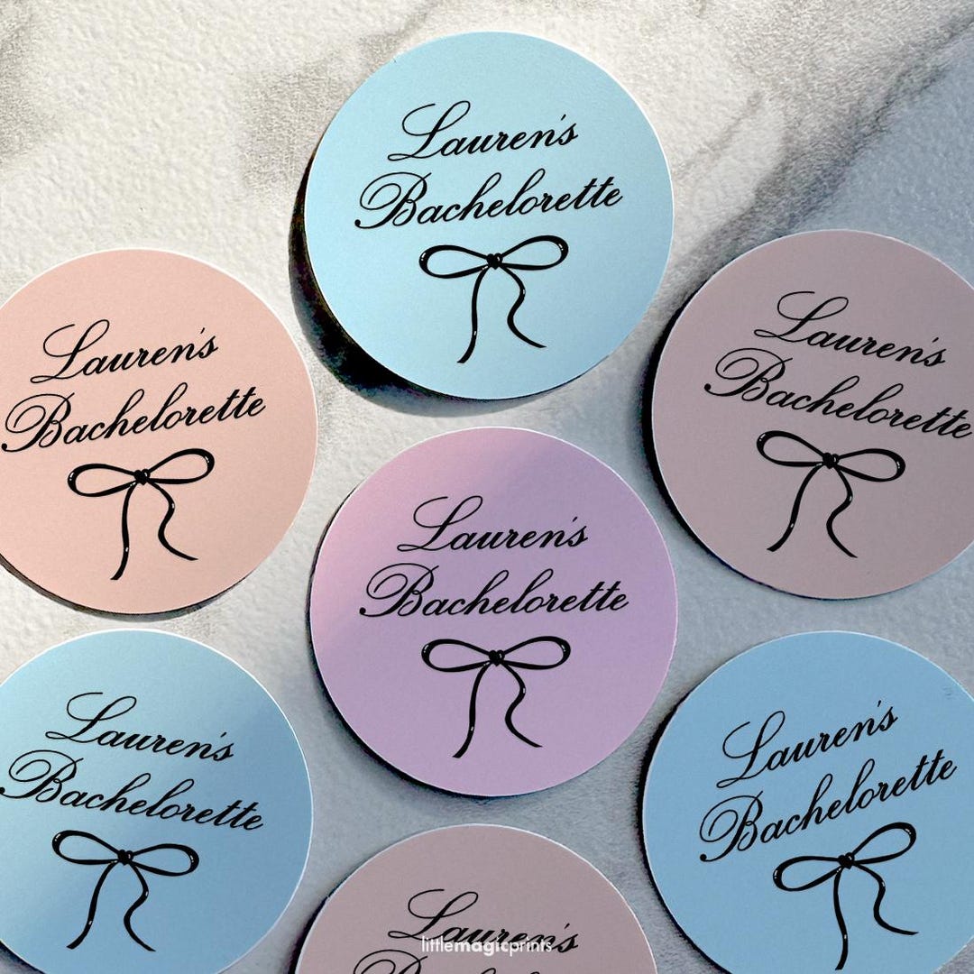 Bow Bachelorette Stickers, Custom Bachelorette Labels, She's Tying the ...