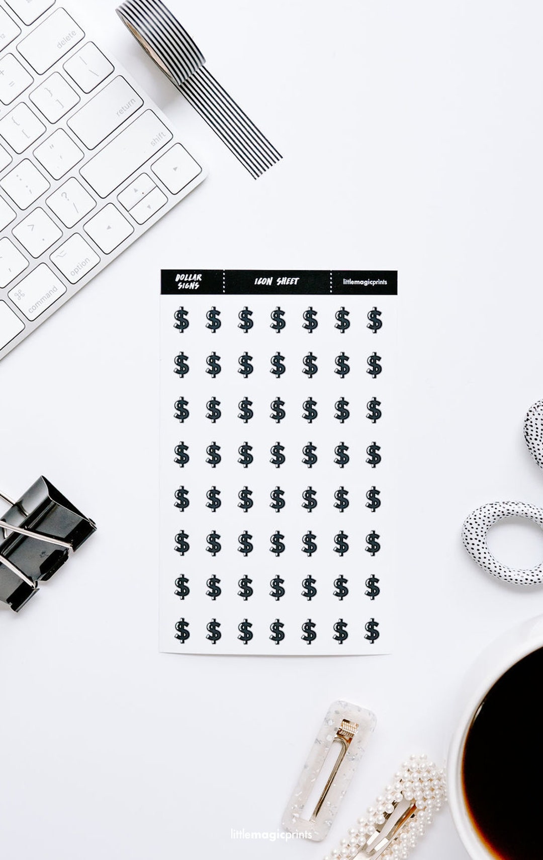 Money Planner Stickers Bill Tracker Icon Stickers Black Work - Etsy