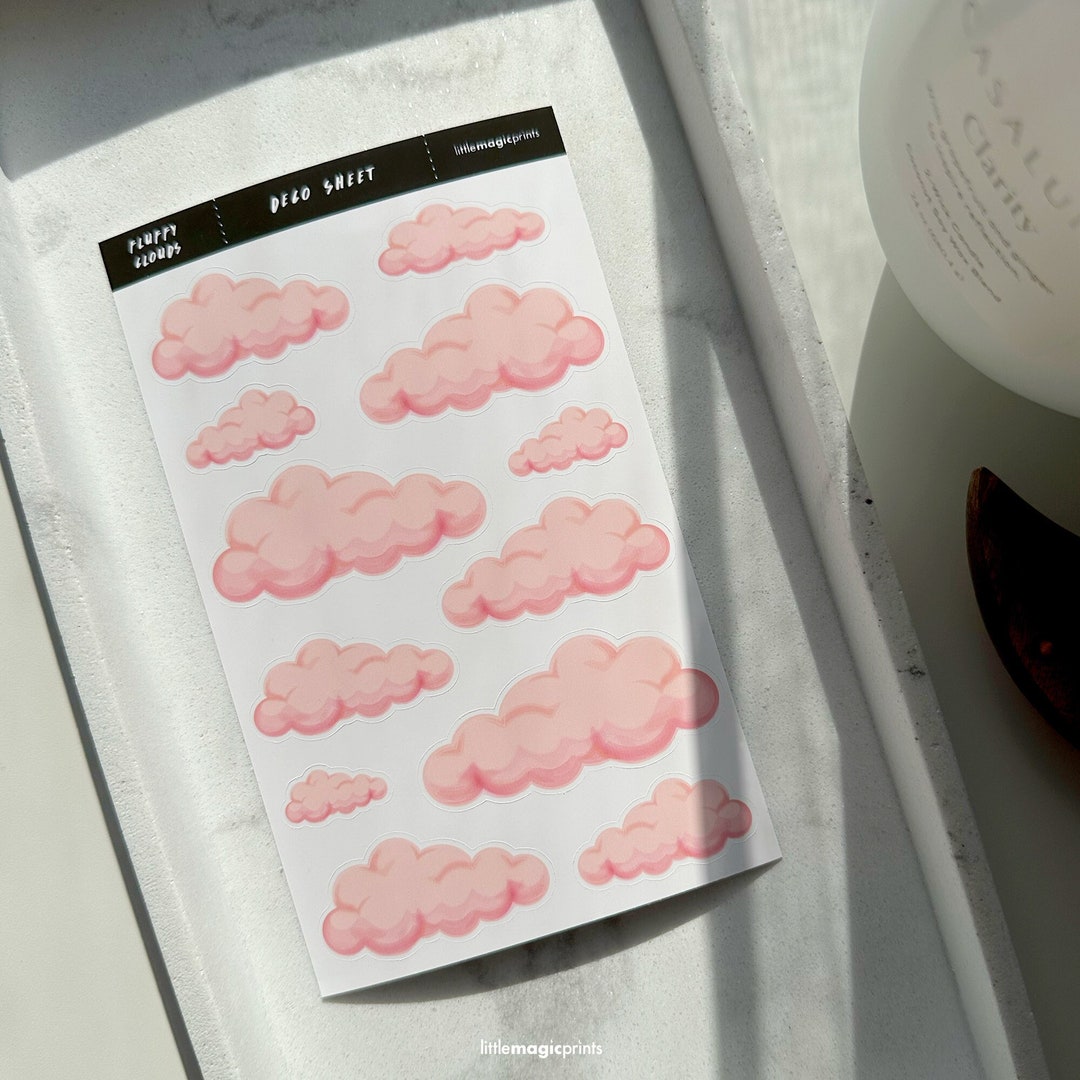 Cloud Stickers, Peach Clouds Planner Stickers, Peach Journal Stickers ...