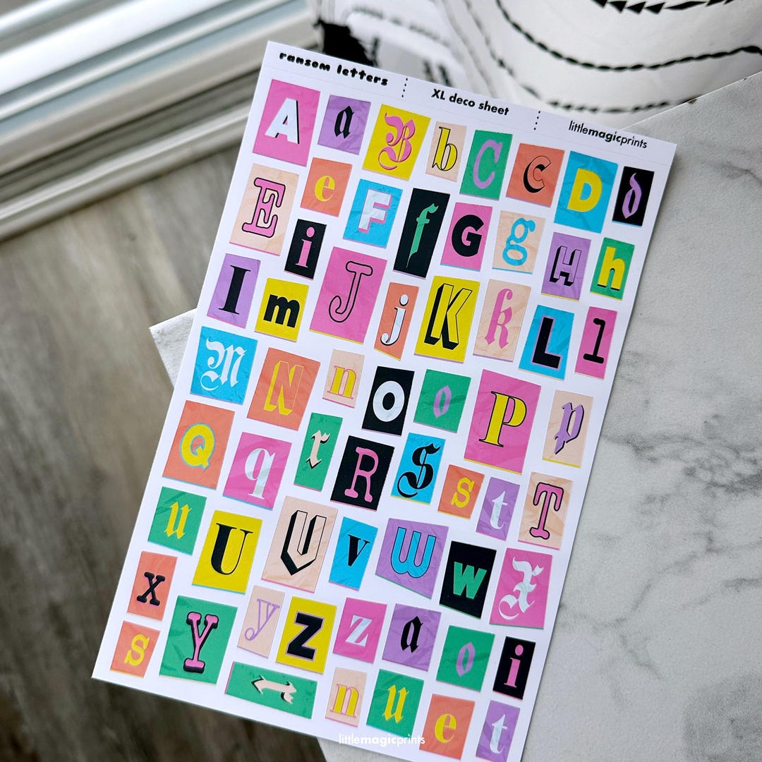 Font Stickers, Alphabet Stickers, Letter Stickers, Ransom Letter ...