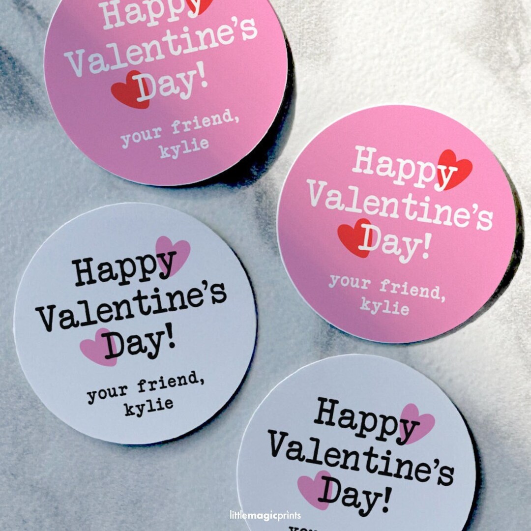 Valentine's Day Labels, Personalized Valentine's Day Sticker Labels ...