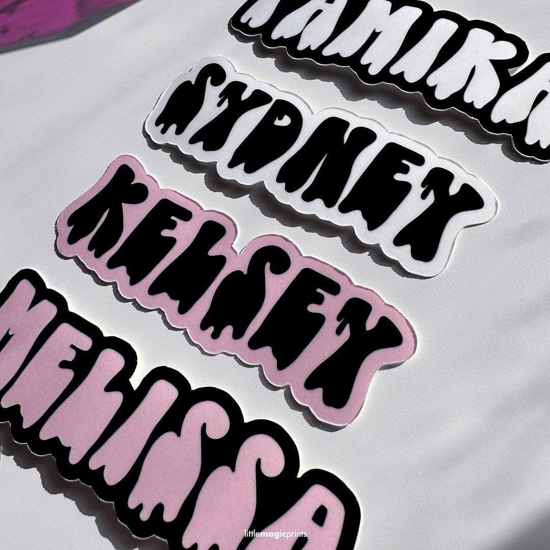 Custom Spooky Name Stickers, Halloween Bachelorette Party Name Sticker ...