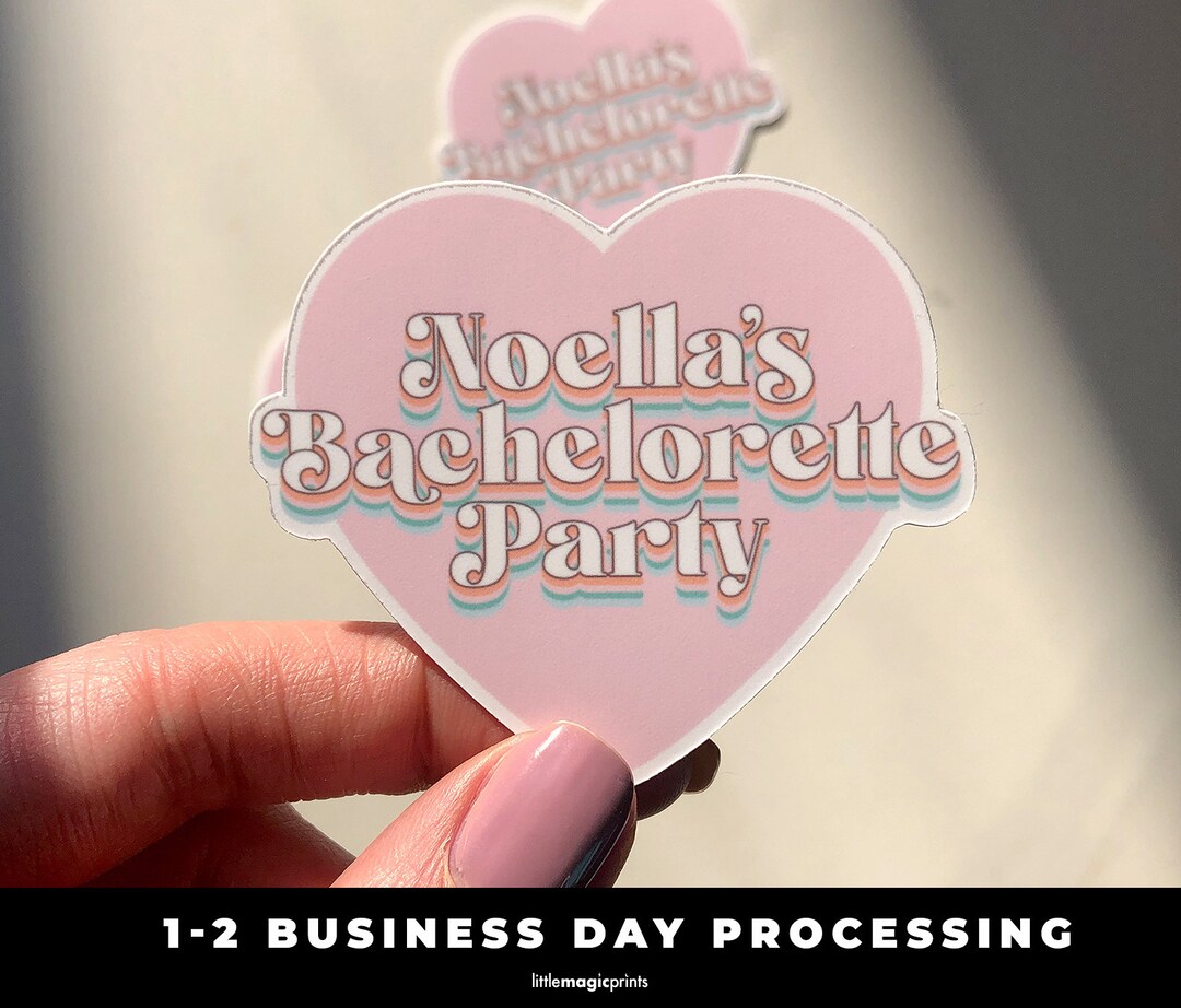 Custom Heart Bachelorette Stickers Personalized Bachelorette - Etsy