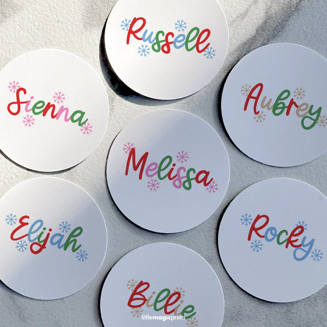 Custom Christmas Name Stickers, Personalized Christmas Gift Tag Labels ...