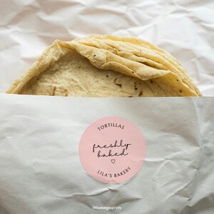 Custom Bakery Stickers, Personalized Baked With Love Stickers, Baked ...