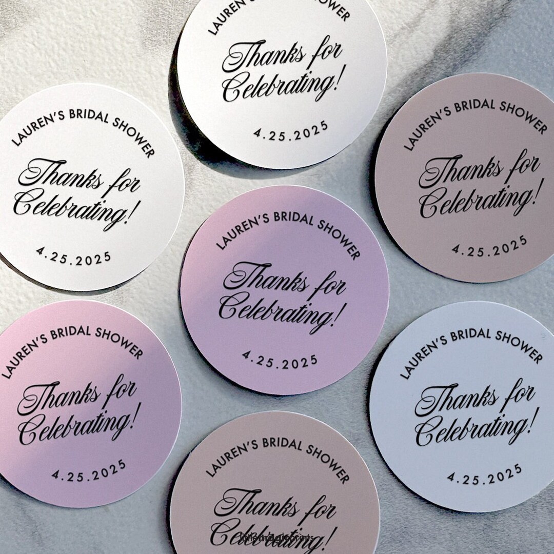 Bridal Shower Labels, Bridal Shower Thank You Labels, Bridal Shower ...