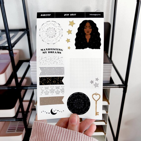 Black White Vinyl Sticker Pack Aesthetic Little Magic Prints ...