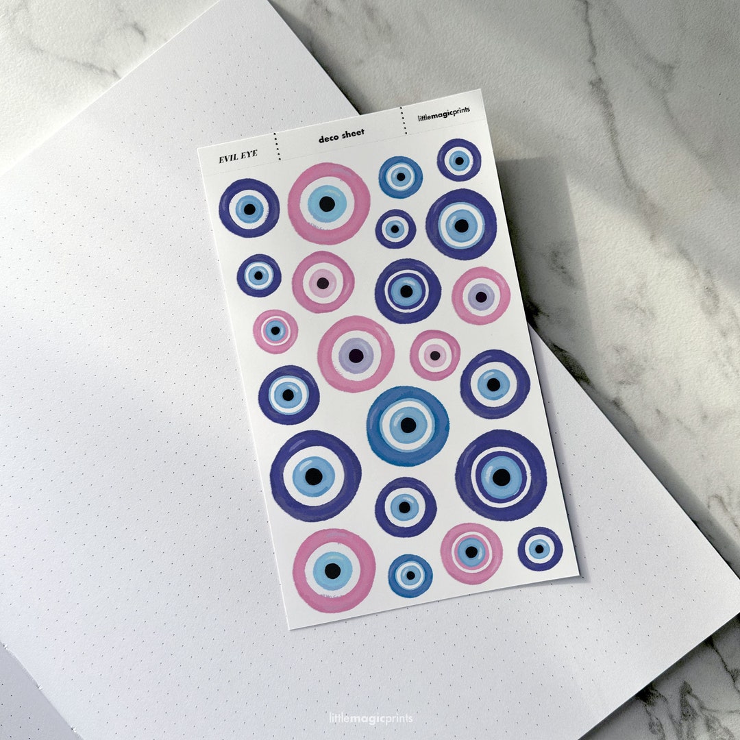 Evil Eye Sticker Sheet, Evil Eye Stickers, Evil Eye Gifts, Deco Sticker ...