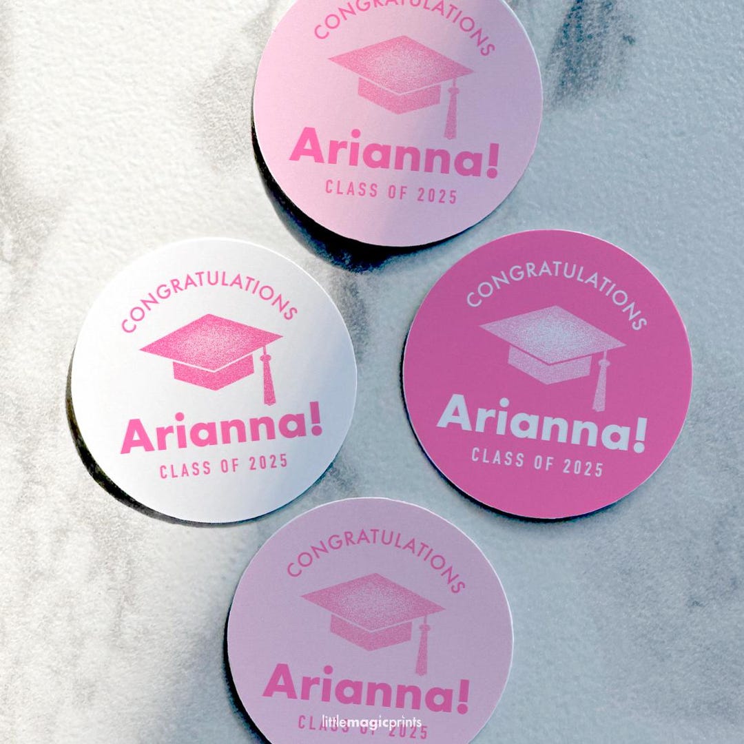 Graduation Party Favor Labels, Personalized Graduation Stickers, Custom ...