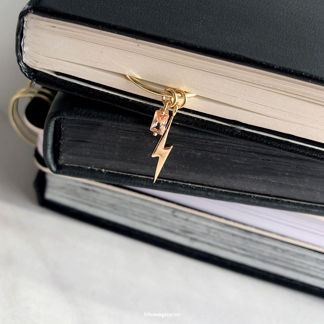 Lightning Bolt Planner Clip, 14k 18k Gold Filled Planner Dangle Clip ...