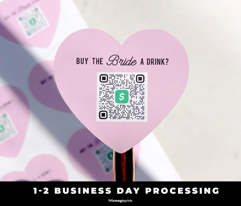 Bachelorette QR Code Stickers Buy the Bride a Drink Venmo Qr - Etsy