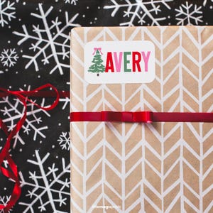 Custom Christmas Name Stickers, Personalized Christmas Gift Tag Labels ...