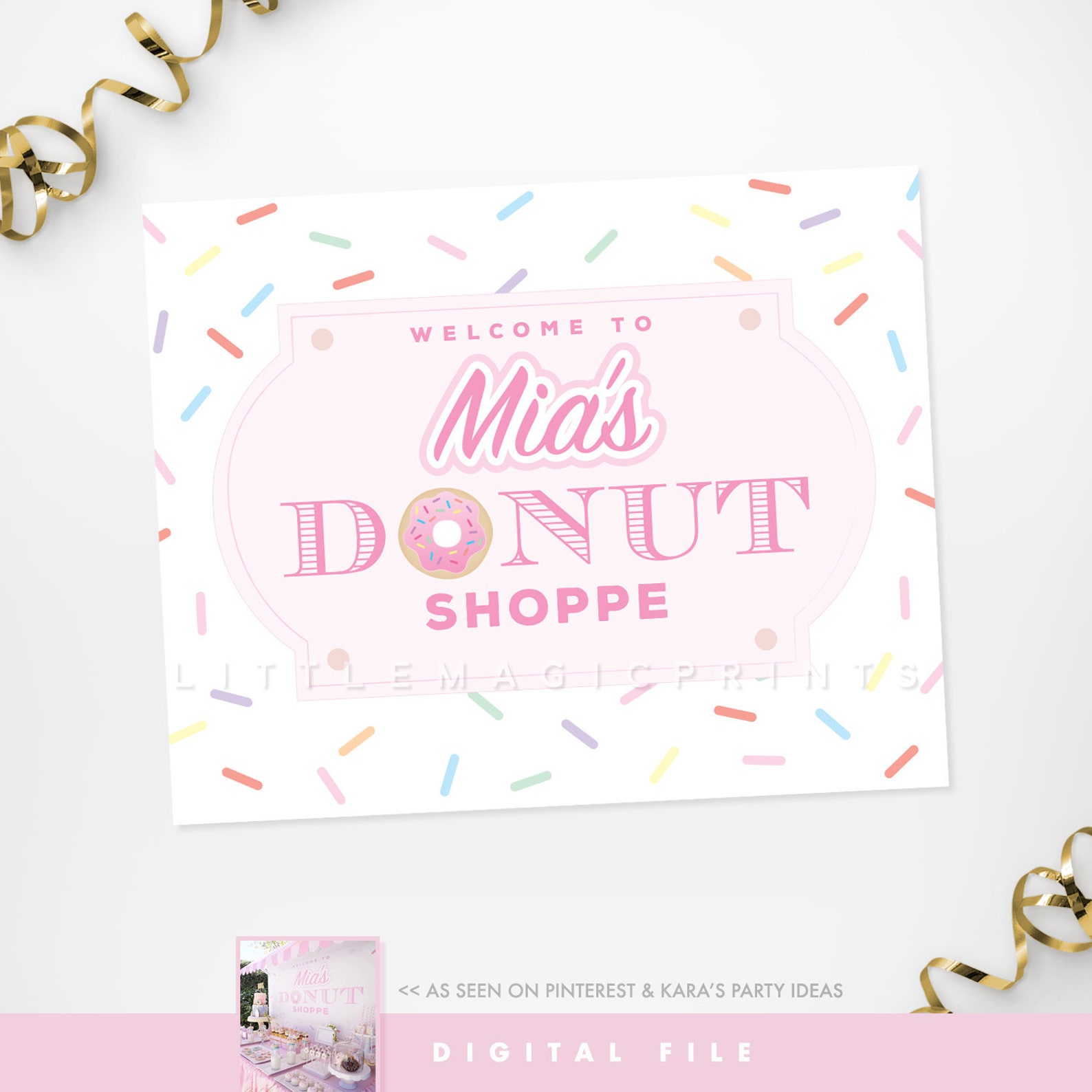 Donut Birthday Party Printable Welcome Sign Donut Shop - Etsy