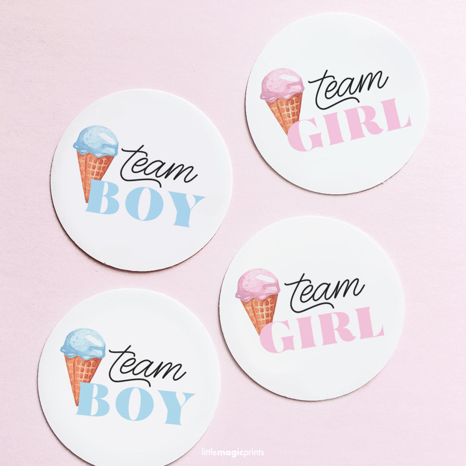 Ice Cream Gender Reveal Stickers What's the Scoop Gender - Etsy