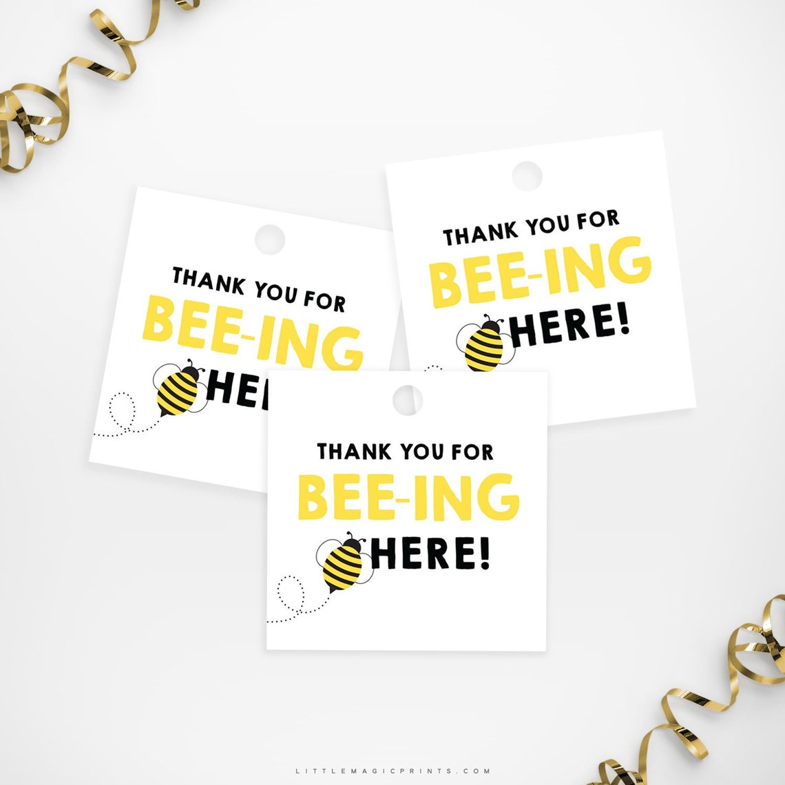 Bee Themed Thank You Printable Tags Digital File Thank You | Etsy