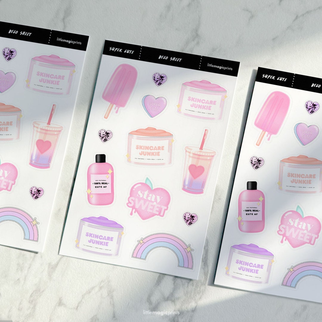 Girly Aesthetic Stickers, Journaling Stickers, Selfcare Planner ...