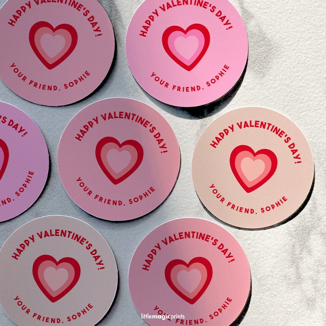 Personalized Valentine's Day Labels, Custom Valentine Stickers, Custom ...