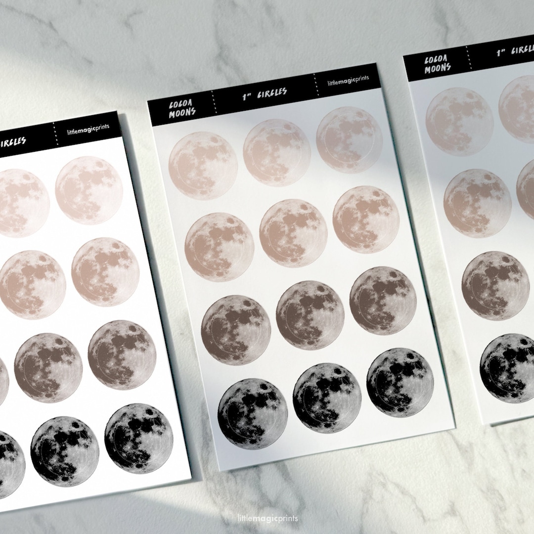 Moon Stickers, Journal Stickers, Journaling Stickers, Aesthetic ...