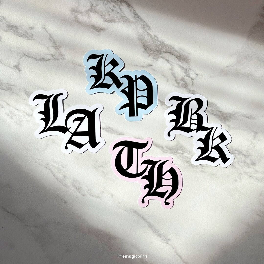 Name Stickers, Letter Stickers, Gothic Font Stickers, Custom Old ...