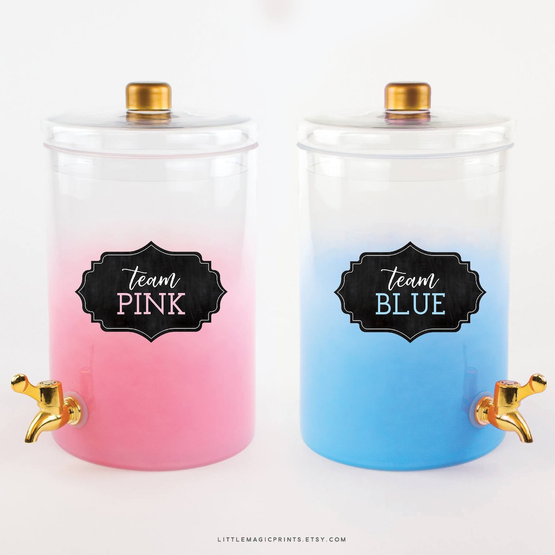 Digital Gender Reveal Drink Signs, DIGITAL FILE, Printable Gender ...