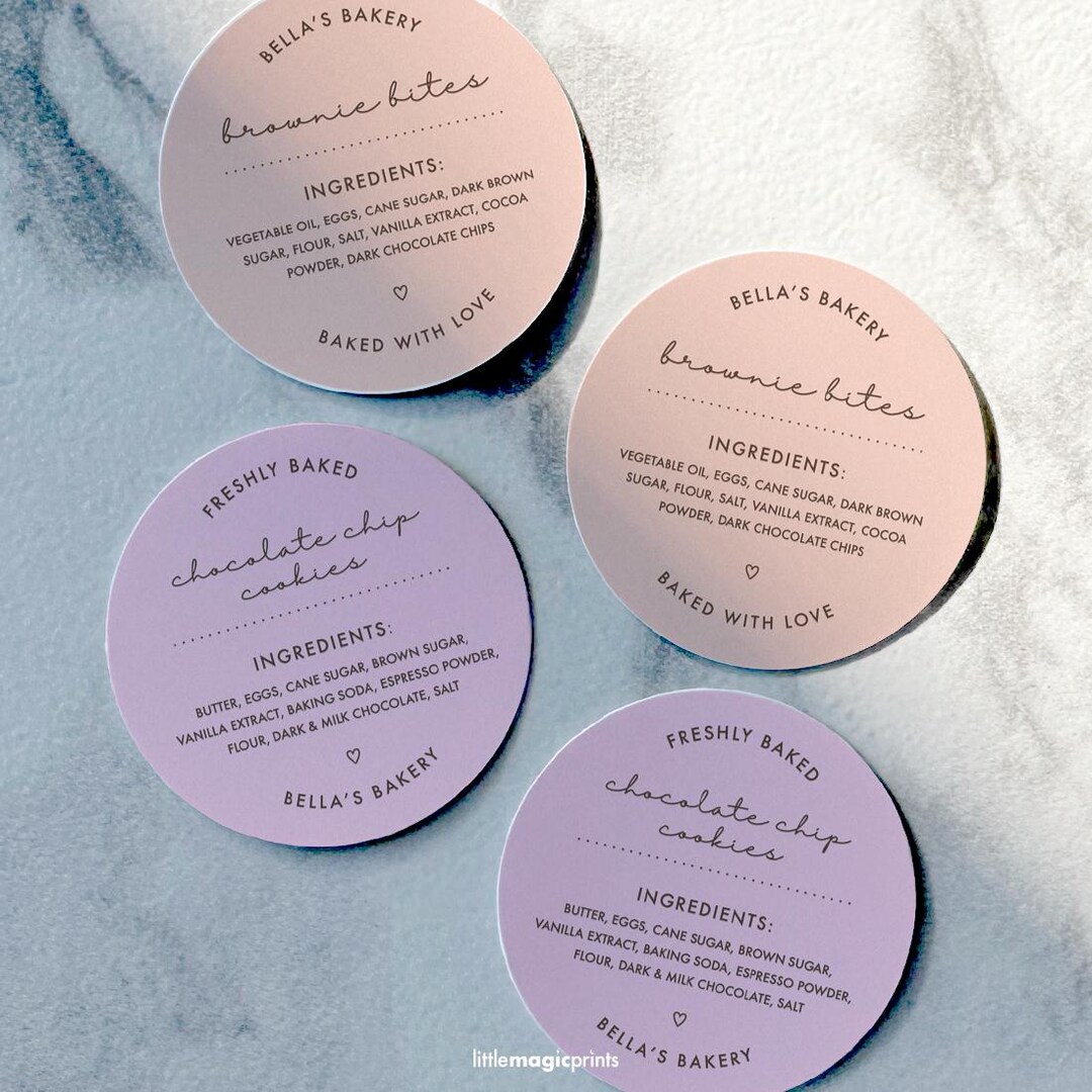 Personalized Baked Goods Sticker Labels | Freshly Baked, Homemade ...