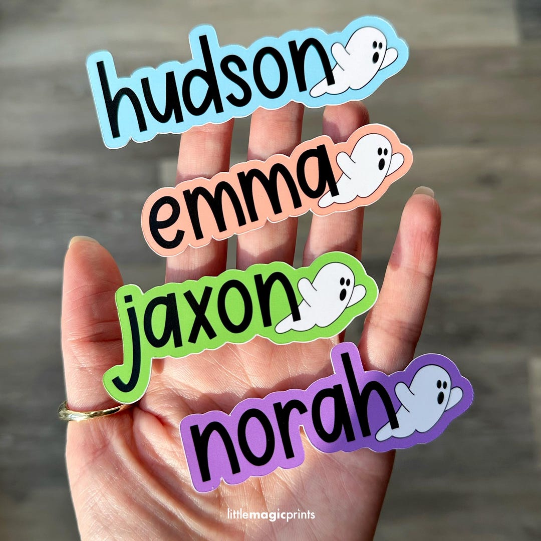 Custom Name Stickers, Kids Name Stickers, Kids Halloween Stickers ...
