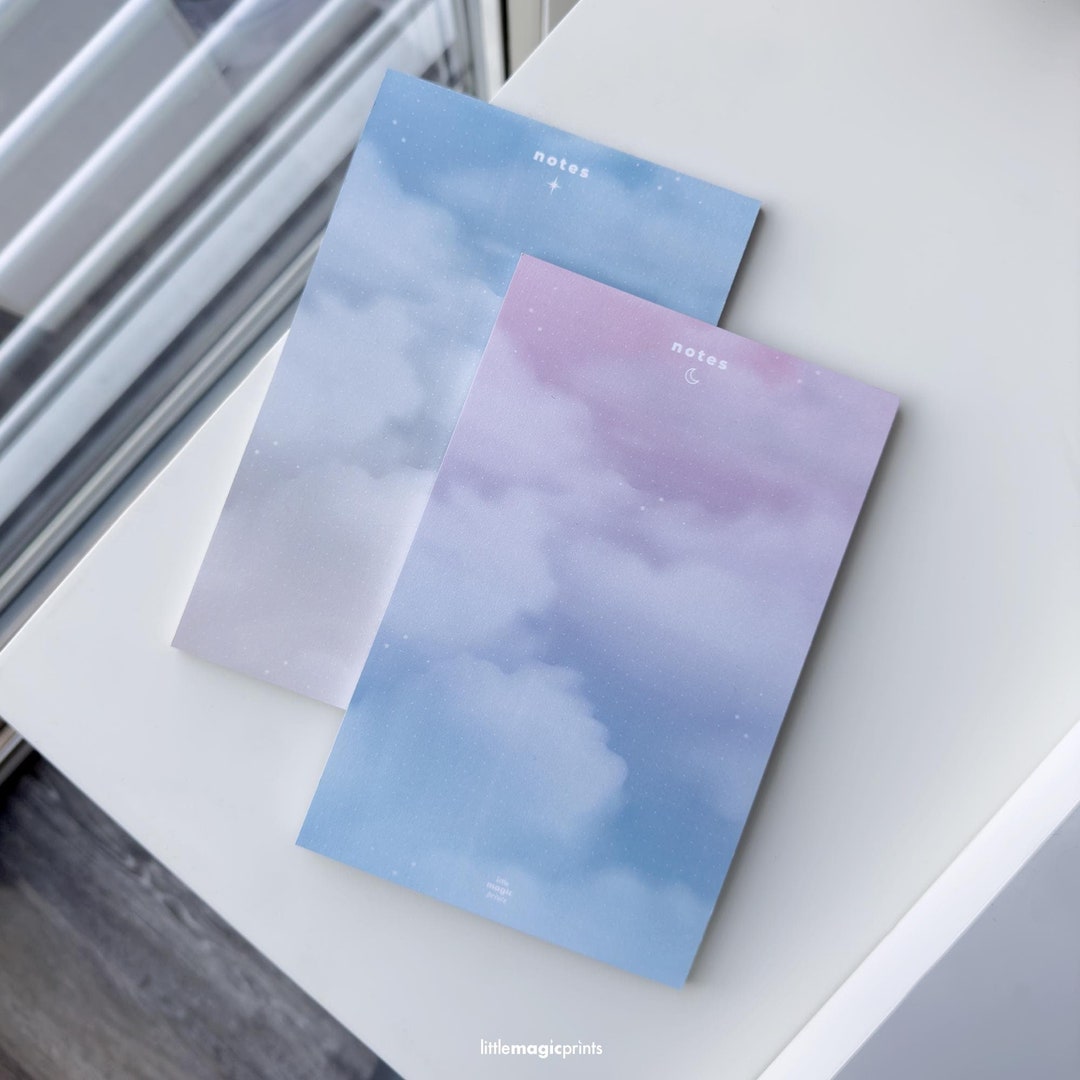 Cloud Notepad, Cute Memo Pad, Cute Kawaii Notepad, Aesthetic Notepad ...