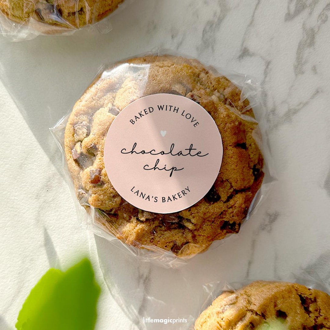 Custom Bakery Stickers, Personalized Baked With Love Stickers, Baked ...