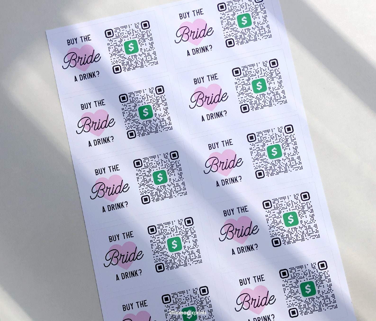 Bachelorette QR Code Stickers Buy the Bride a Drink Venmo Qr | Etsy