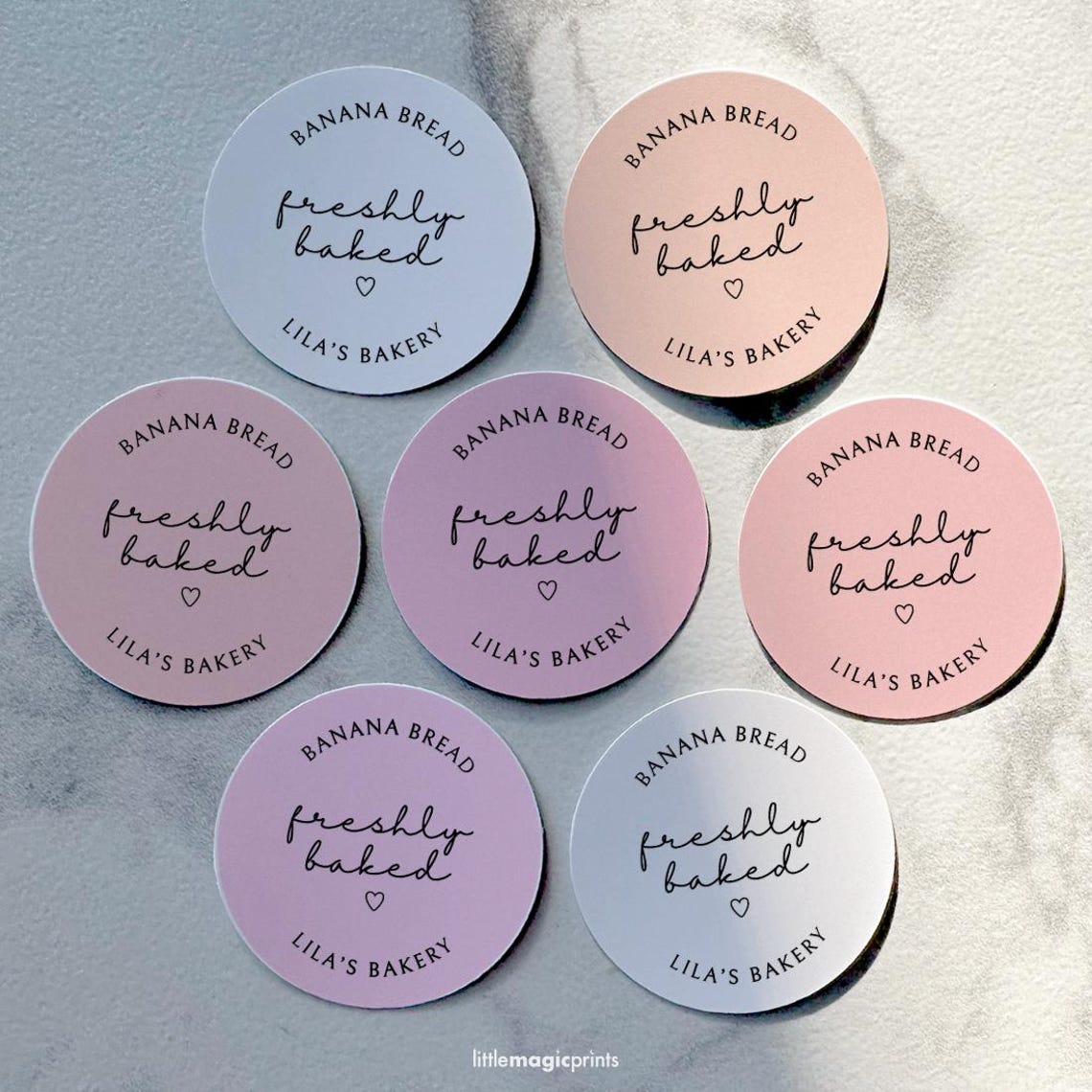Custom Bakery Stickers, Personalized Baked With Love Stickers, Baked ...