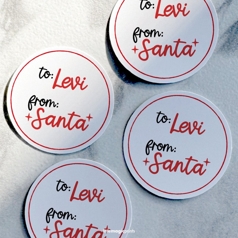 Santa Labels - Etsy