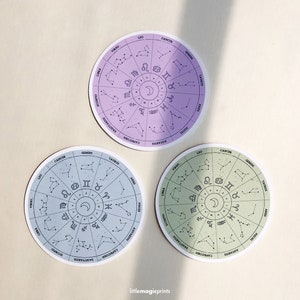 Zodiac Stickers, Zodiac Wheel Sticker, Constellation Stickers ...