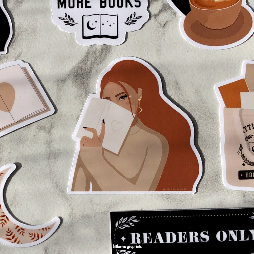 Bookish Stickers, Book Aesthetic Vinyl Stickers, Reading Girl Bookish ...