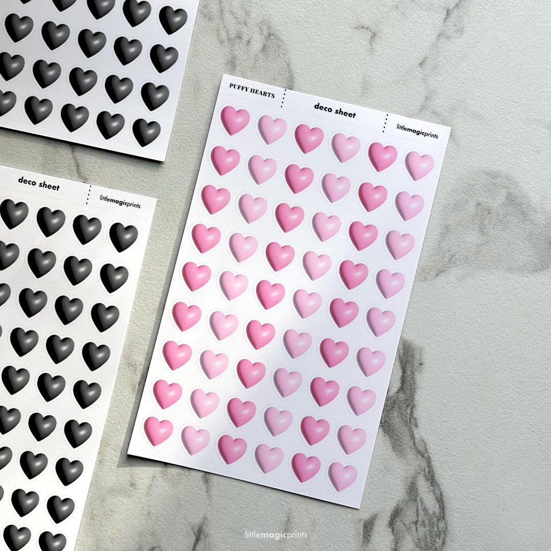 Heart Stickers, Heart Icon Stickers, Mini Heart Stickers, Planner ...
