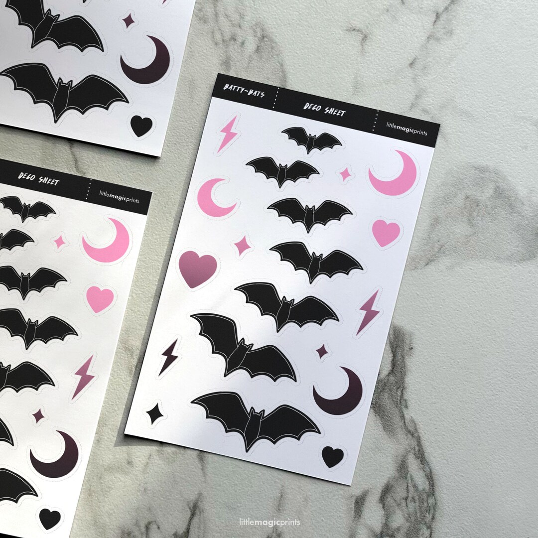 Spooky Stickers, Bats Stickers, Aesthetic Stickers, Halloween Stickers ...