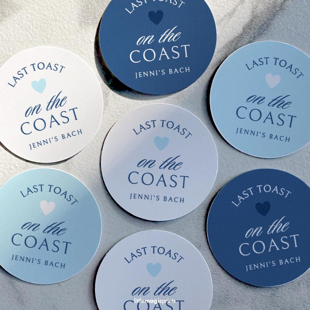 Coastal Bachelorette Favors Labels, Last Toast on the Coast ...