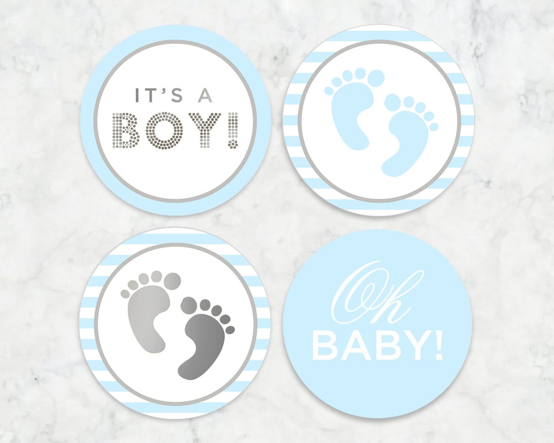It's a Boy Printable Tags Labels Cupcake Toppers Baby - Etsy
